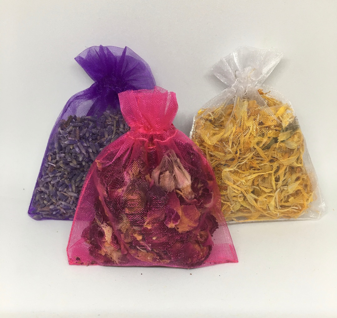 Fragrant Flowers Sachets, Set of Three Lavender, Rose, Calendula ...
