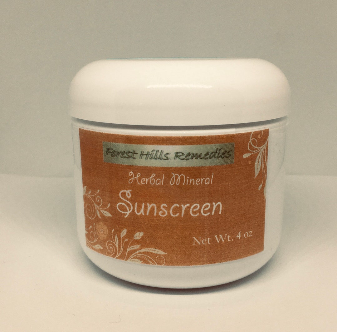 Herbal Mineral Sunscreen, Red Raspberry Oil, Carrot Oil, Calendula and ...