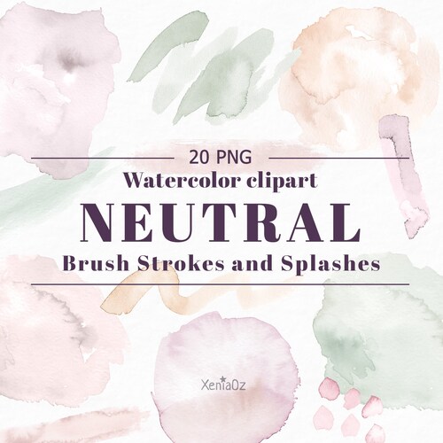 Pastel Watercolor Brush Strokes Watercolor Clipart Pastel | Etsy