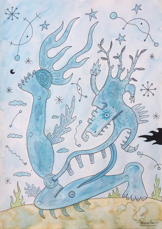 Untitled Original Drawing - Etsy