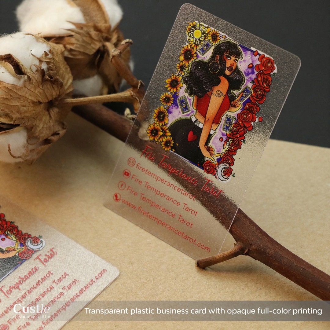 Frosted Transparent PVC Business Cards, Full Color Print, Custom ...