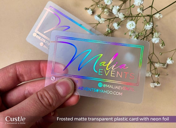 Frosted Matte Plastic Business Cards. Gold Holographic - Etsy