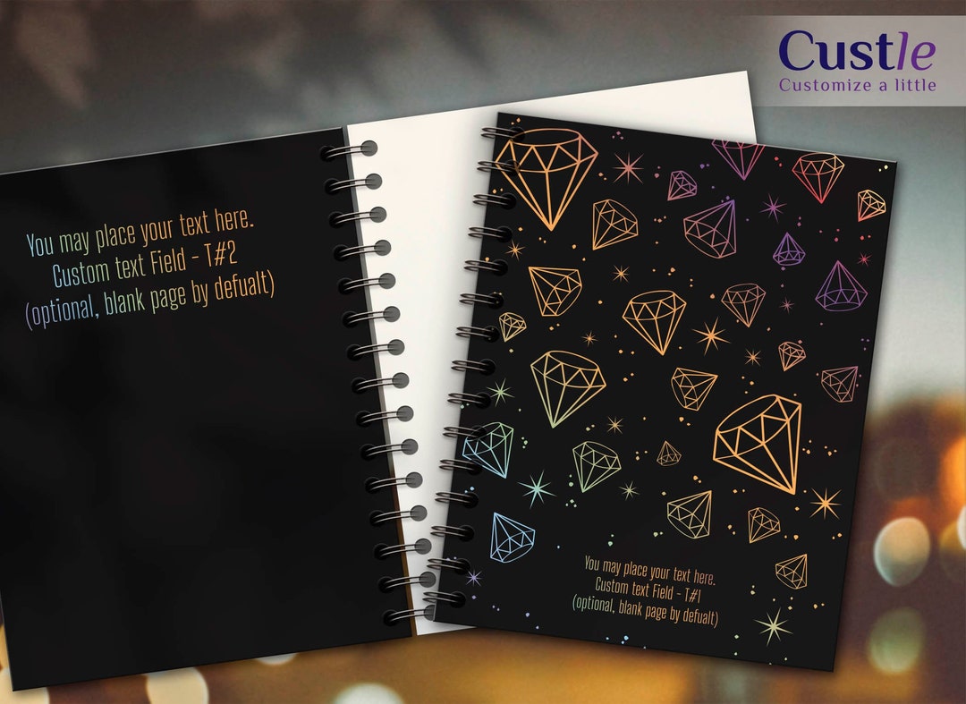 Holographic Luxury Black Notebook. Custle Personalized Book, Artbook ...