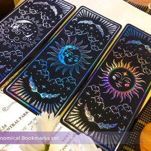 Magic Bookmarks Set. Black/white Thick Paper, Gold Raised Foil ...
