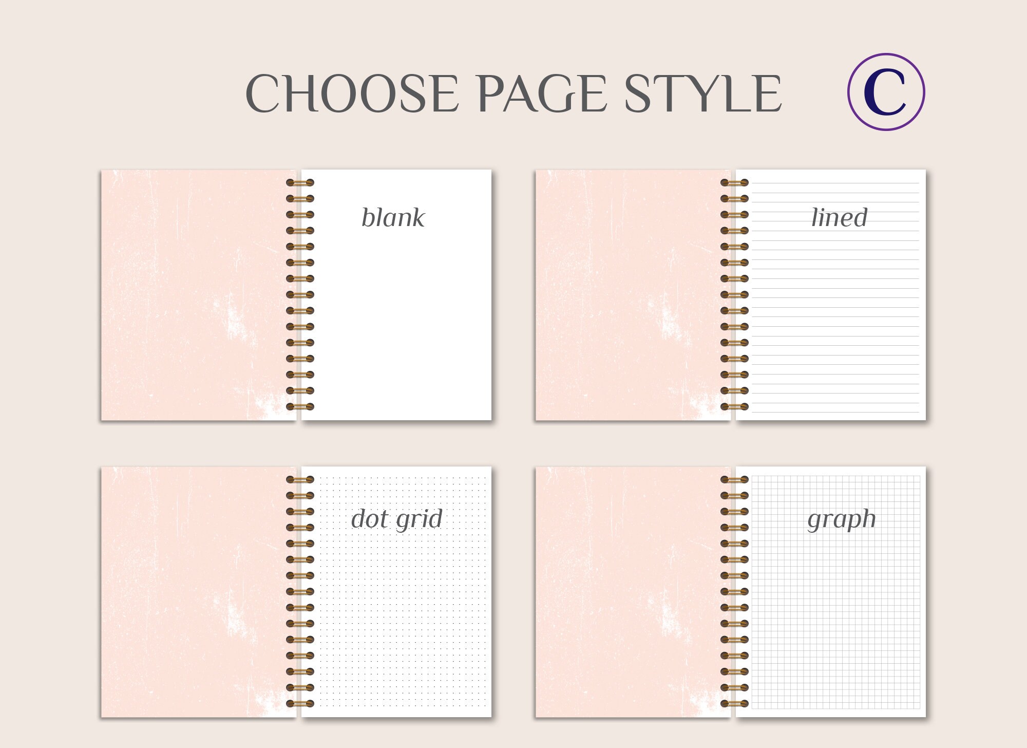 Personalized Spiral Notebook Monogram Real Gold Journal - Etsy