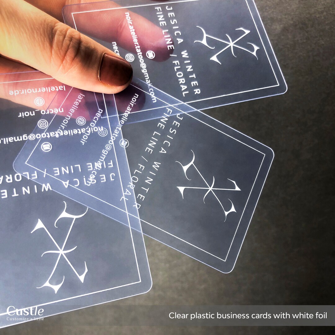 Foil Business Card, Unique Clear Plastic, Transparent See Through Cards ...