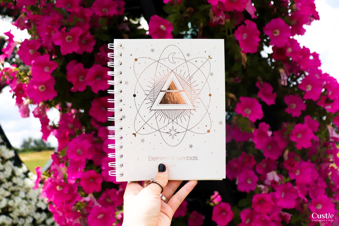 Notebook With Air Symbol. Geometric Magic Drawing, White Hardcover ...