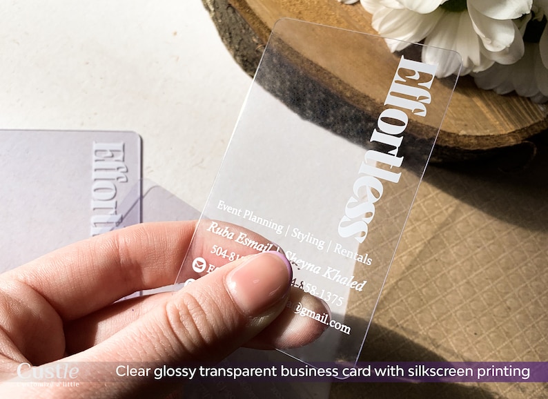 Clear Plastic Business Cards, Silkscreen Printing, Custom PVC Bcards ...