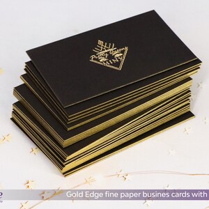 Gold Edge Business Cards. Thick High Quality Cardboard, Foil Stamping ...