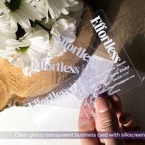 Clear Plastic Business Cards, Silkscreen Printing, Custom PVC Bcards ...