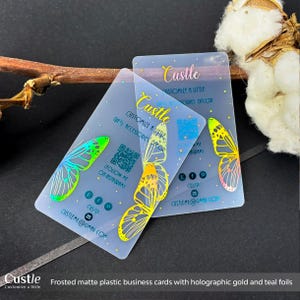 QR Code Custom Matte Business Cards, Plastic Holographic Design ...
