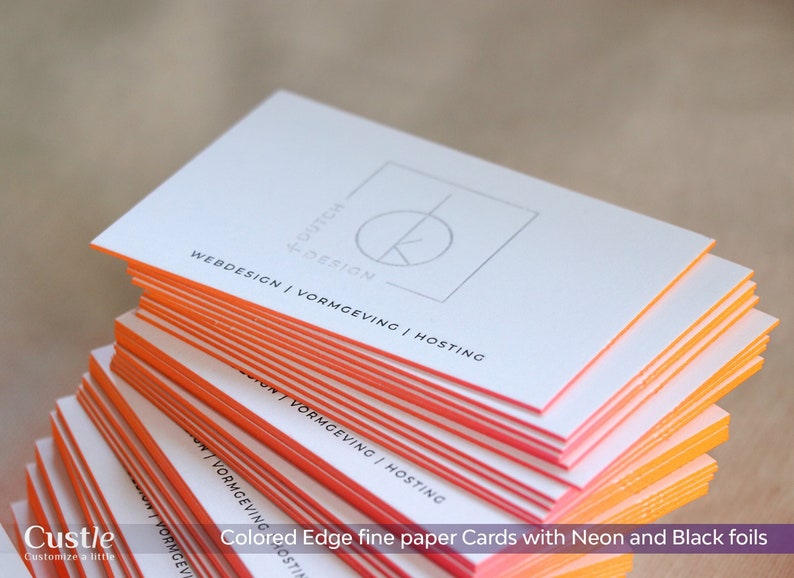 Colored Edge Business Cards. Thick High Quality Cardboard - Etsy