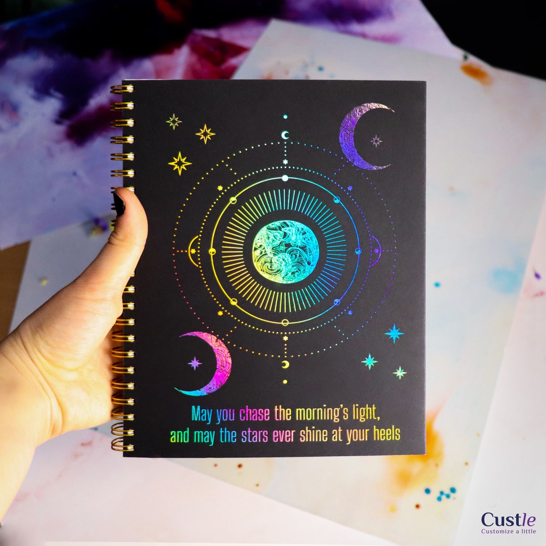 Astronomy Lunar Planner 2024, Gold Foil Hardcover Notebook - Etsy