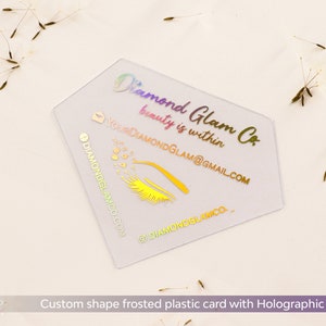 Diamond Shape Frosted Plastic Business Cards. Custom Bottle, Round ...