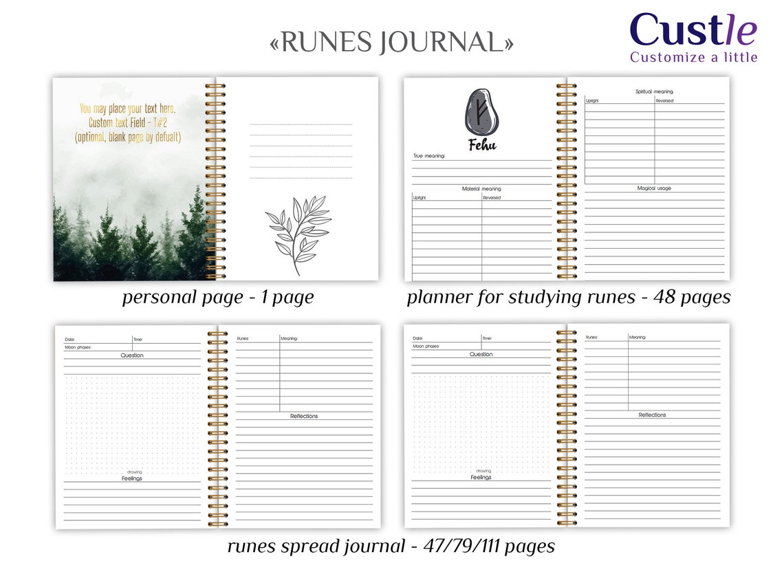 Notebook for Studying Runes Beautiful Viking Design Magic - Etsy