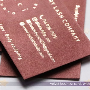 Velvet Business Card Thick Multilayered. Foil Embossing, Blind Stamping ...
