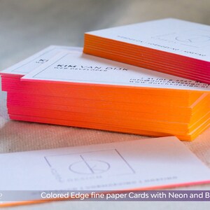 Colored Edge Business Cards. Thick High Quality Cardboard - Etsy