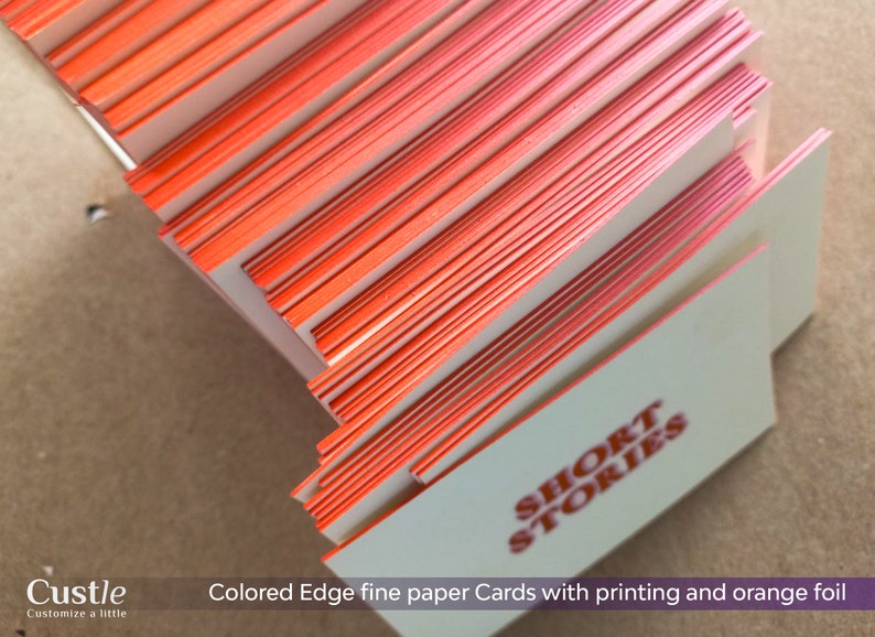 Colored Edge Business Cards. Thick High Quality Cardboard - Etsy