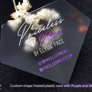 Diamond Shape Frosted Plastic Business Cards. Custom Bottle, Round ...