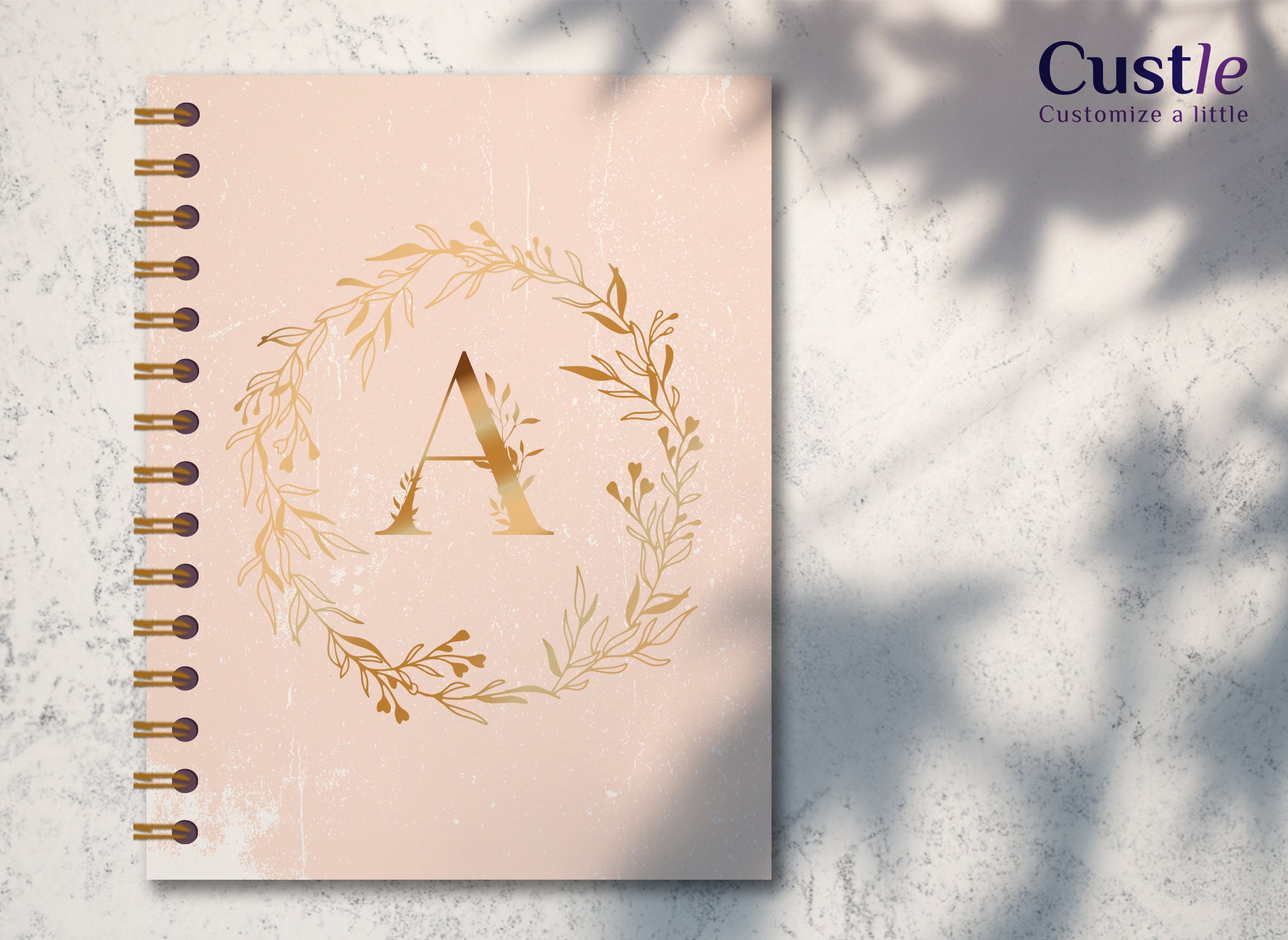 Personalized Spiral Notebook Monogram Real Gold Journal - Etsy