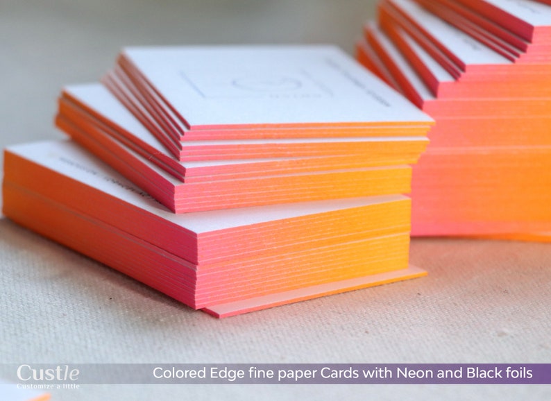 Colored Edge Business Cards. Thick High Quality Cardboard - Etsy
