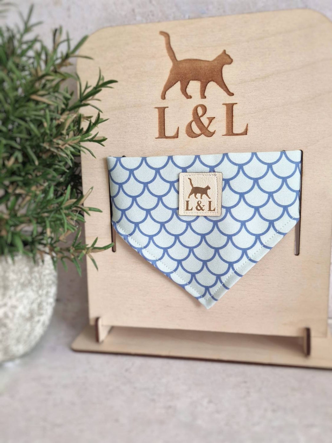 Fish Scale Cat Bandana, Slip Through Collar Cat Bandana, Scales Cat ...