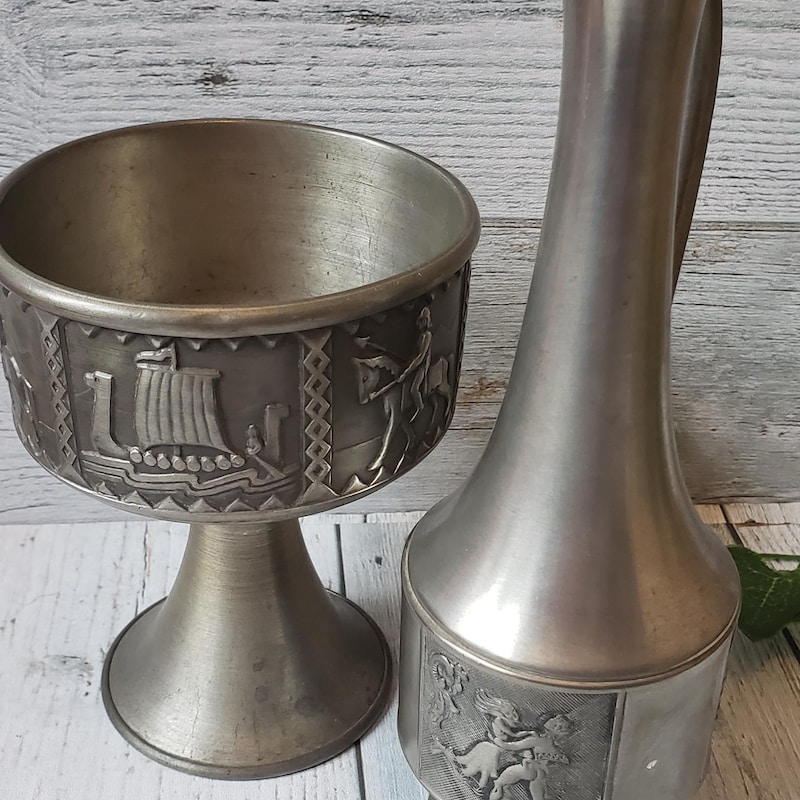Pewter Vase Scandinavian - Etsy UK