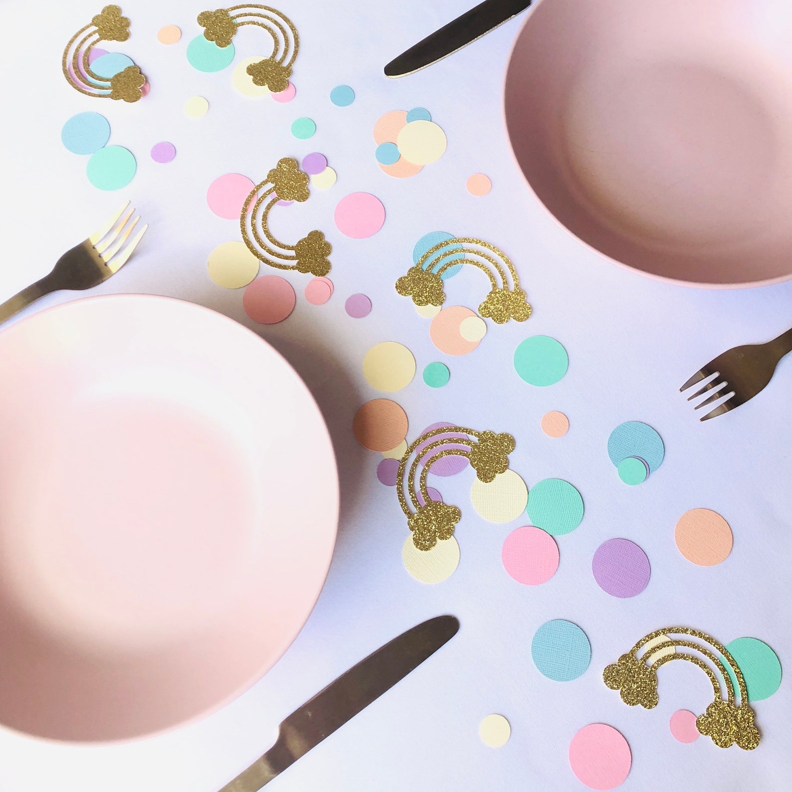 Pastel Rainbow Confetti Pastel Party Decorations Unicorn - Etsy