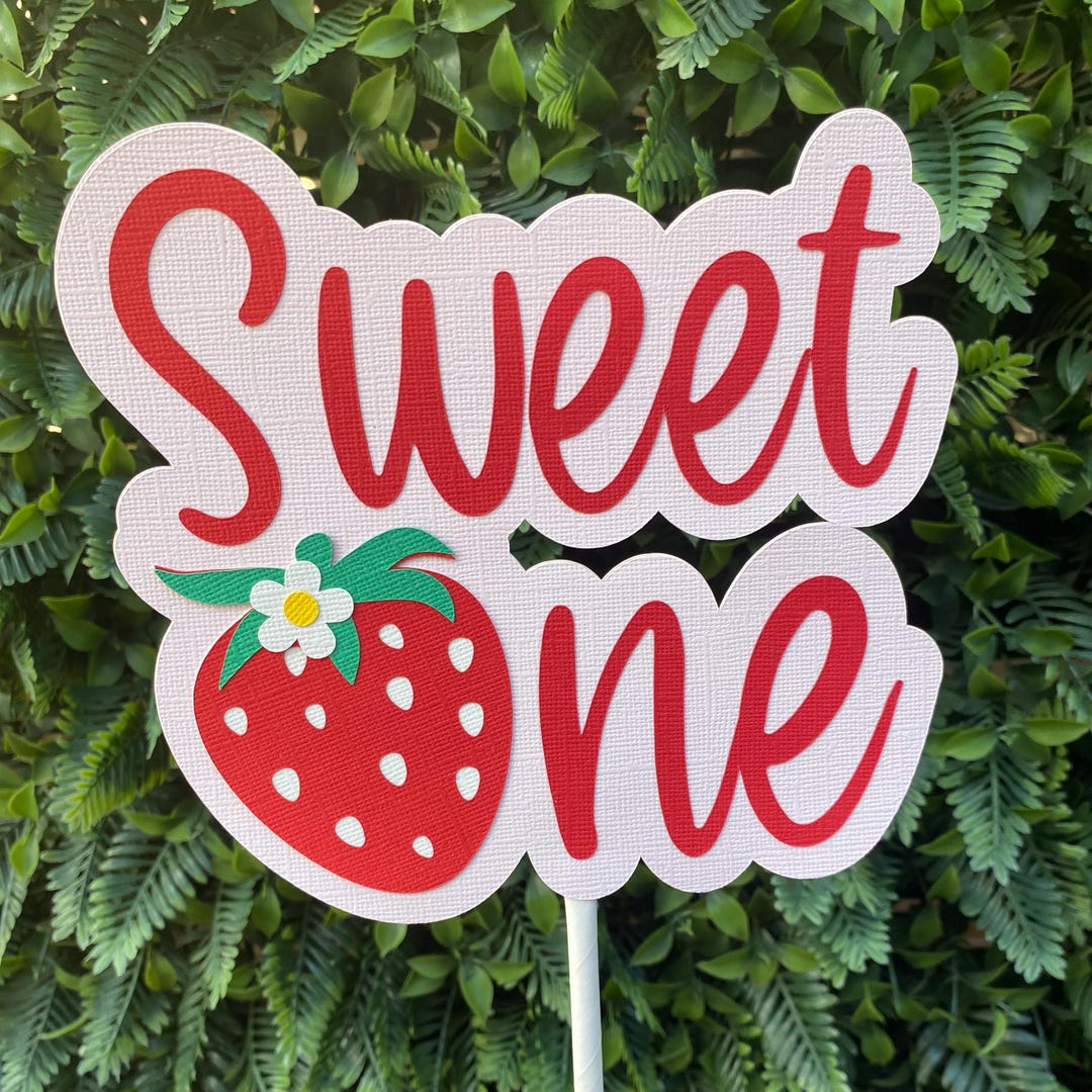 Sweet One Strawberry Cake Topper, Berry First Cake Topper, Sweet One ...