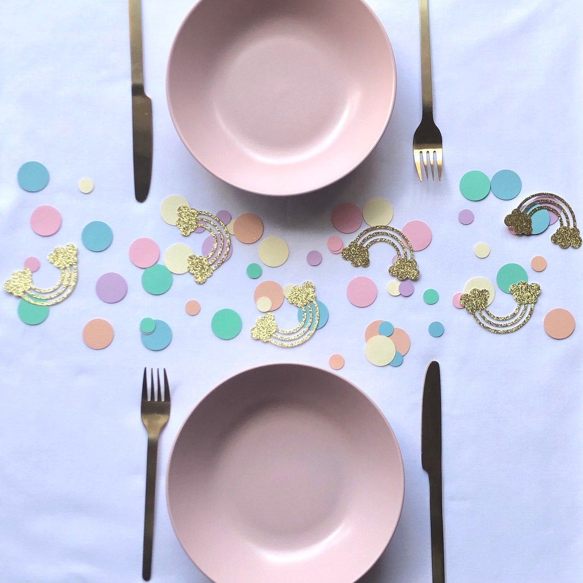 Pastel Rainbow Confetti Pastel Party Decorations Unicorn - Etsy