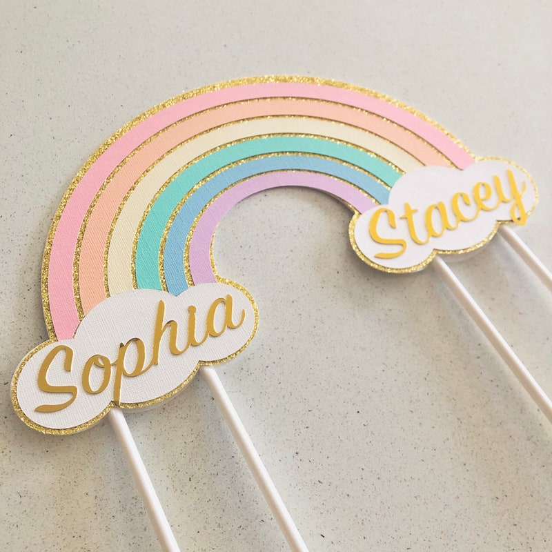 Rainbow Cake Topper - Etsy