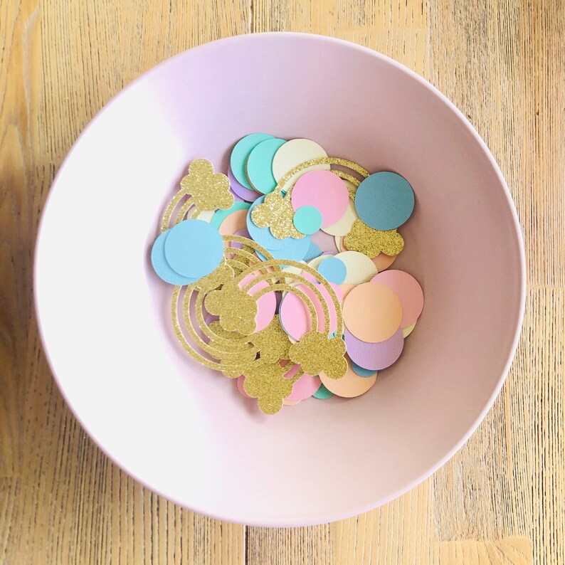 Pastel Rainbow Confetti Pastel Party Decorations Unicorn - Etsy
