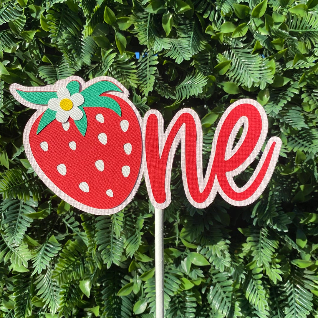 Berry First Birthday Cake Topper: Strawberry Party Decoration - Etsy