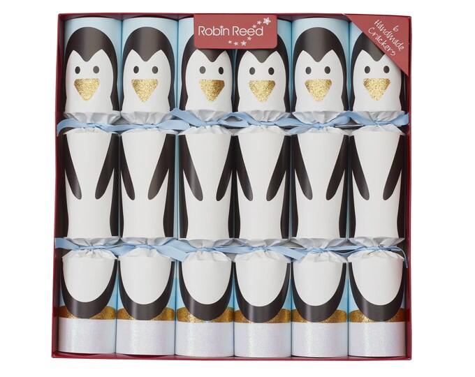 Robin Reed 6 X 13 Racing Penguin English Christmas Crackers With POP ...