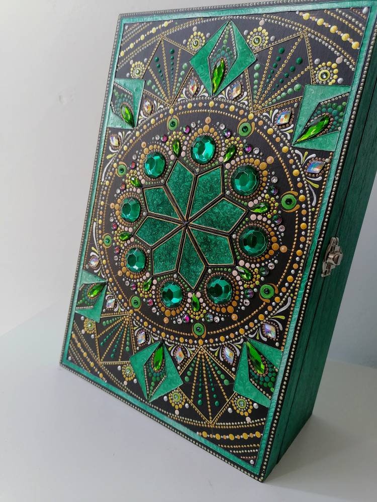 Made-To-Order Dot Mandala Wooden Box Bling Storage Box | Etsy