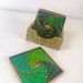 Green Zentangle Coaster Set With Holder, Custom Gift, Coaster Set of 4 ...