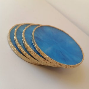 Marble Agate Resin Coasters, Blue Geode Coaster, Resin Coaster Set ...