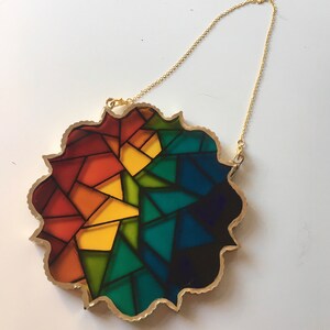 Faux Stained Glass, Resin Art, Multicoloured Stained Glass, Suncatcher ...
