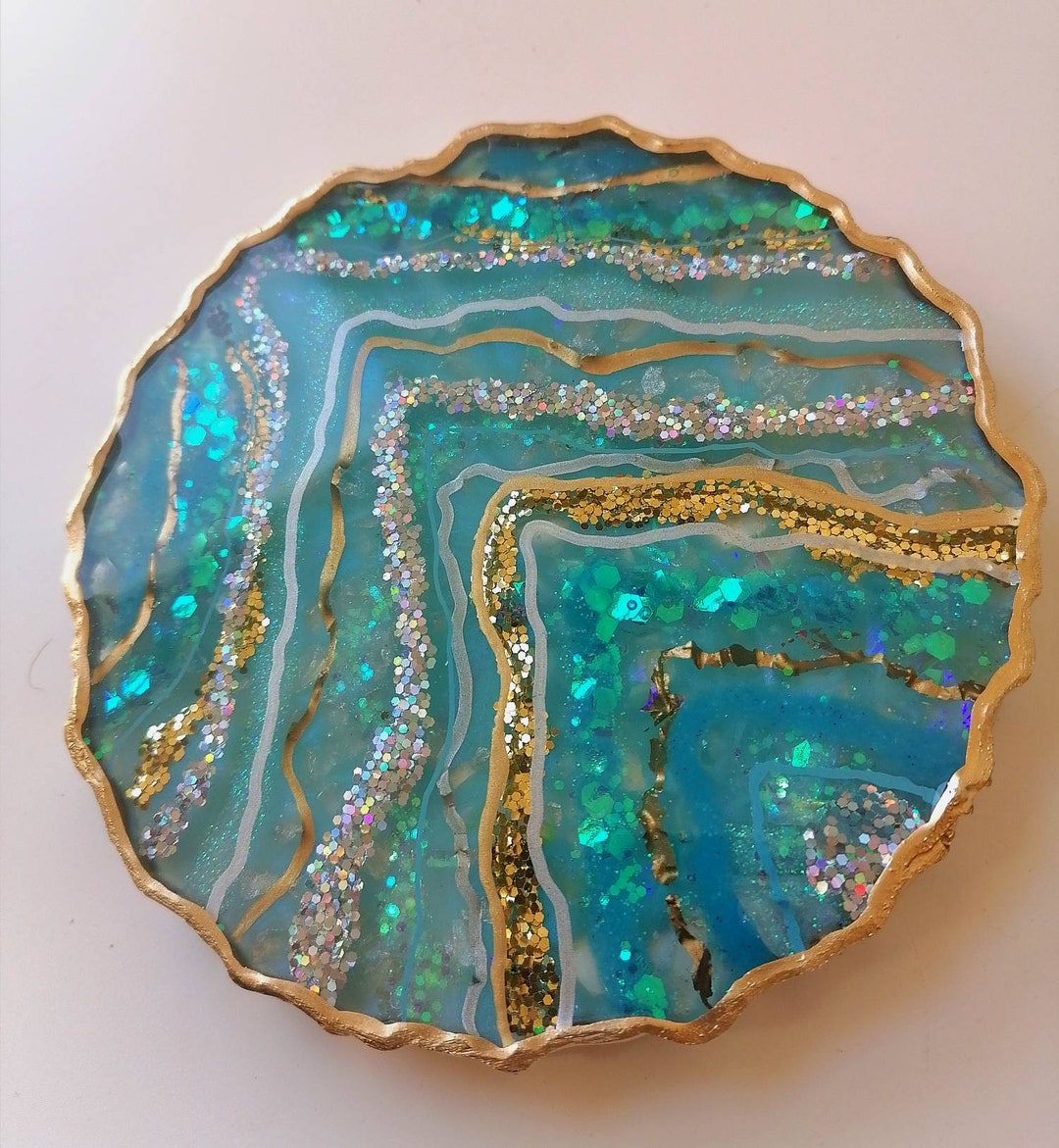Imperfect Geode Coaster: Alcohol Ink Resin Art - Etsy