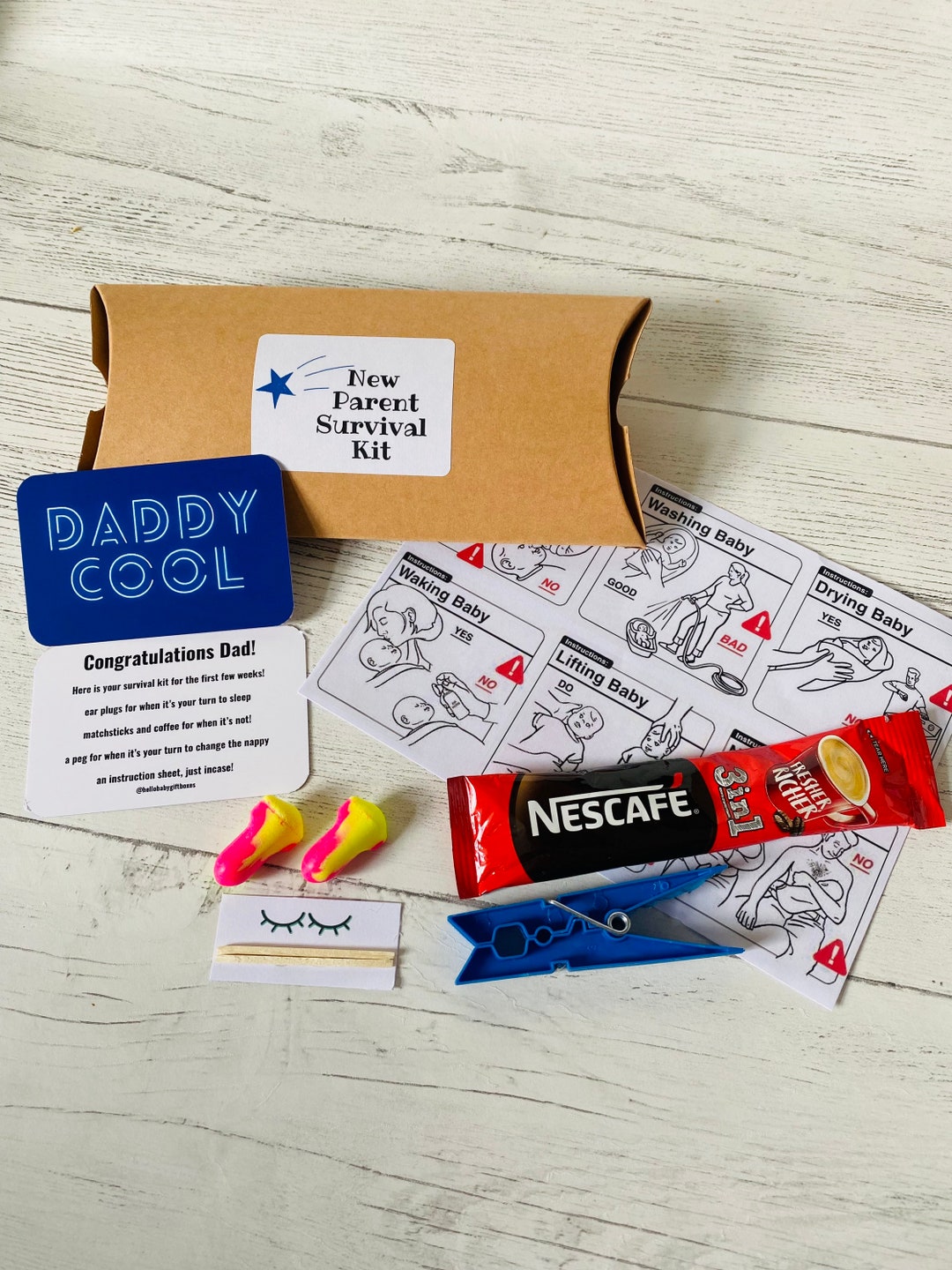 New Parent Survival Kit, New Dad, New Daddy, Daddy Cool, Joke Gift, New ...