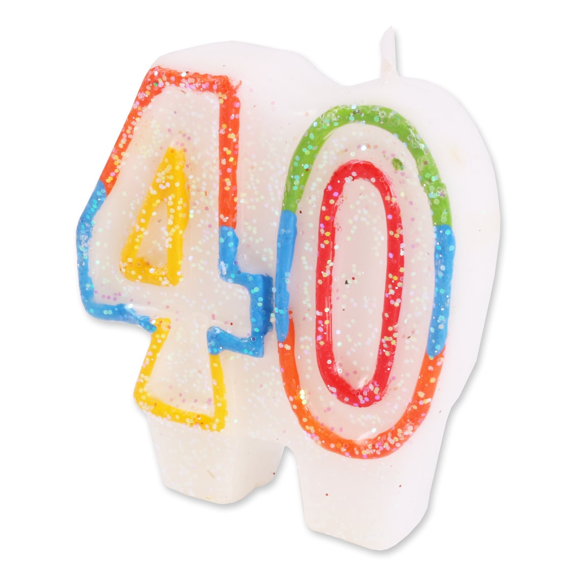 40th Birthday Candle Multi-coloured Glittery Celebration Wax - Etsy