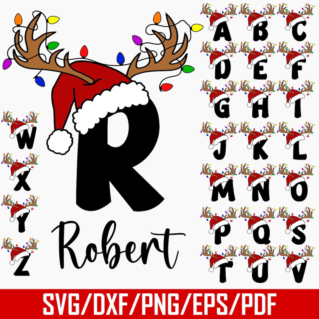 Christmas Alphabet SVG Bundle, Svg for Cricut, A-Z Letters Monogram Svg ...