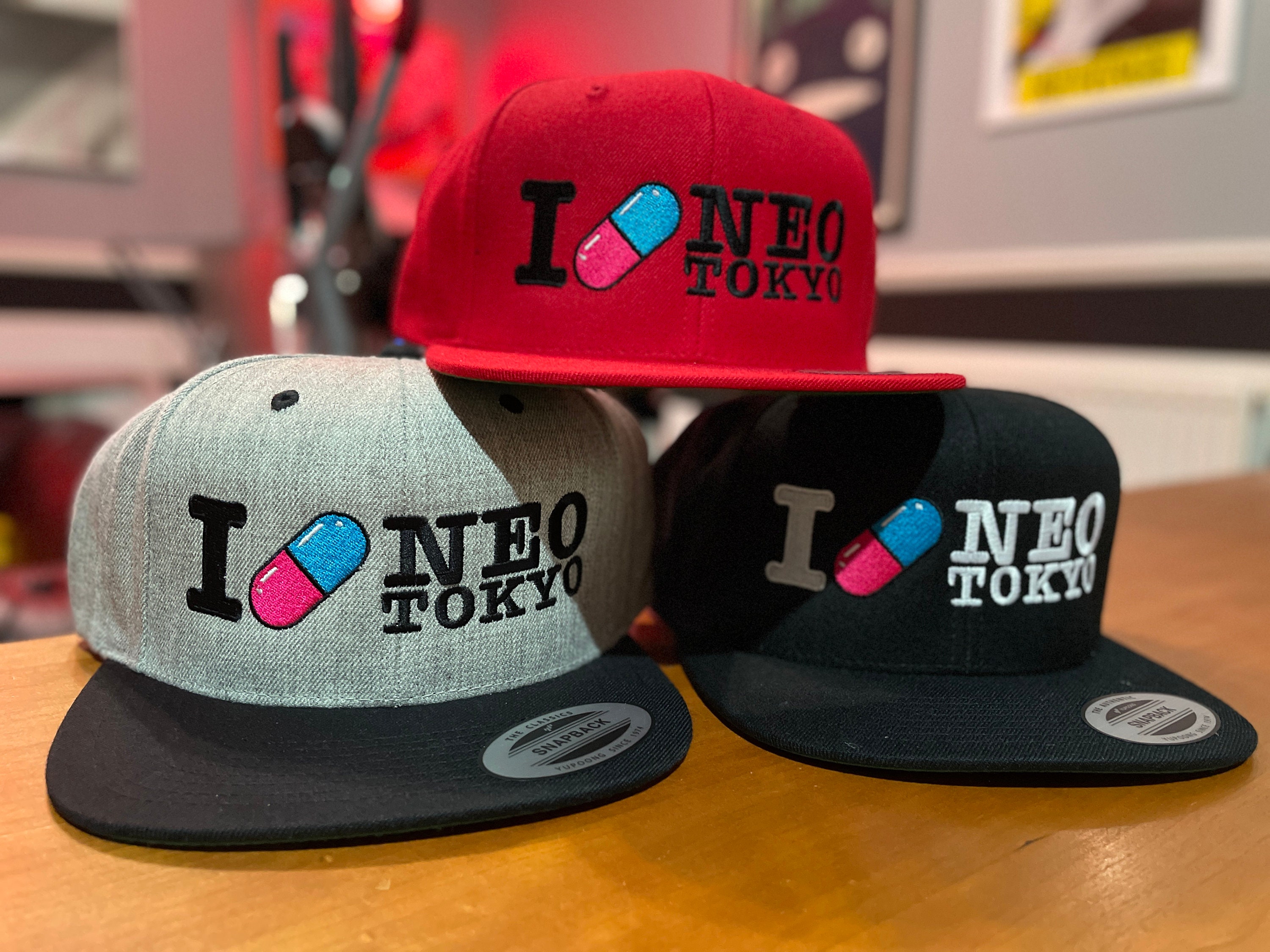 I Love Neo-Tokyo Pill Snapback Cap Hat | Etsy