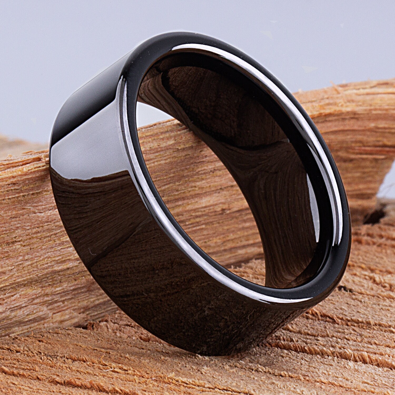 Ceramic Mens Wedding Ring or Mans Engagement Band 9mm Gift | Etsy