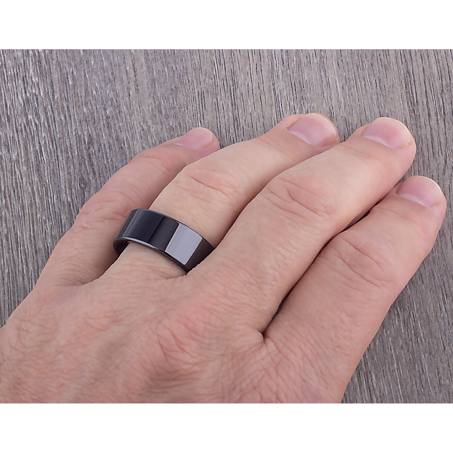 Ceramic Mens Wedding Ring or Mans Engagement Band 9mm Gift | Etsy