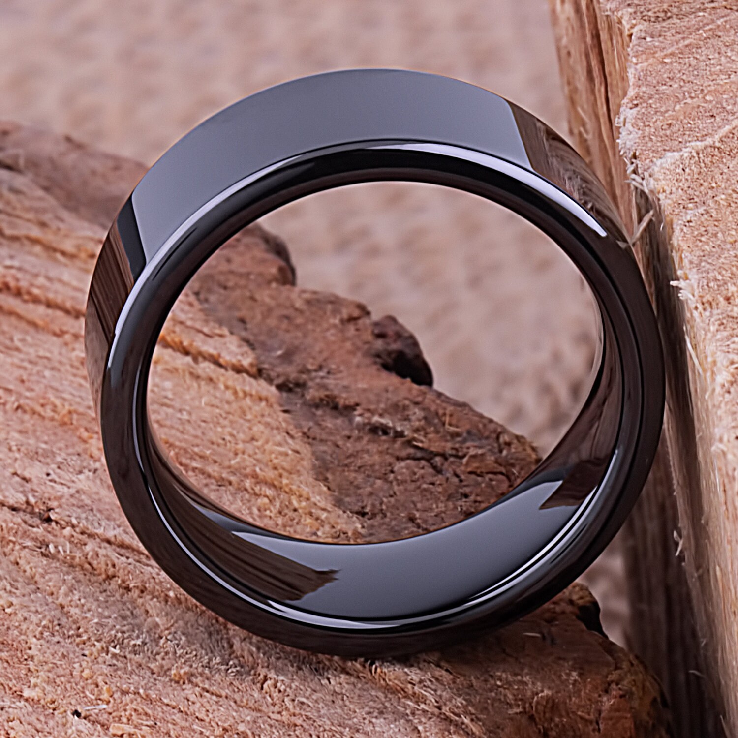 Ceramic Mens Wedding Ring or Mans Engagement Band 9mm Gift | Etsy