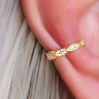 Three Lines Ear Cuff, No Piercing Earrings, Stainless Steel Cuff - Etsy