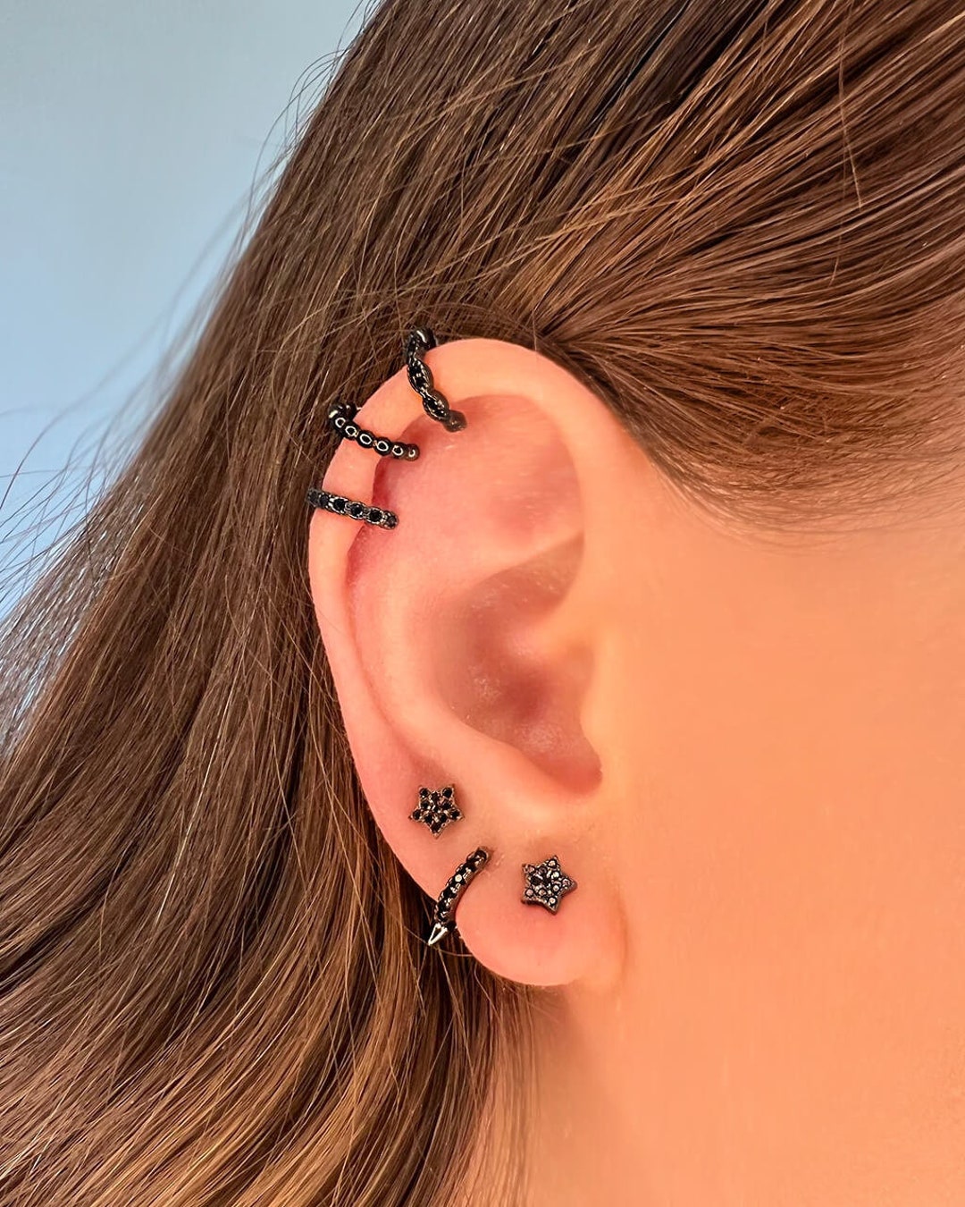 BLACK Ear CUFF Best Friend Gift Ear Cuff No Piercing - Etsy