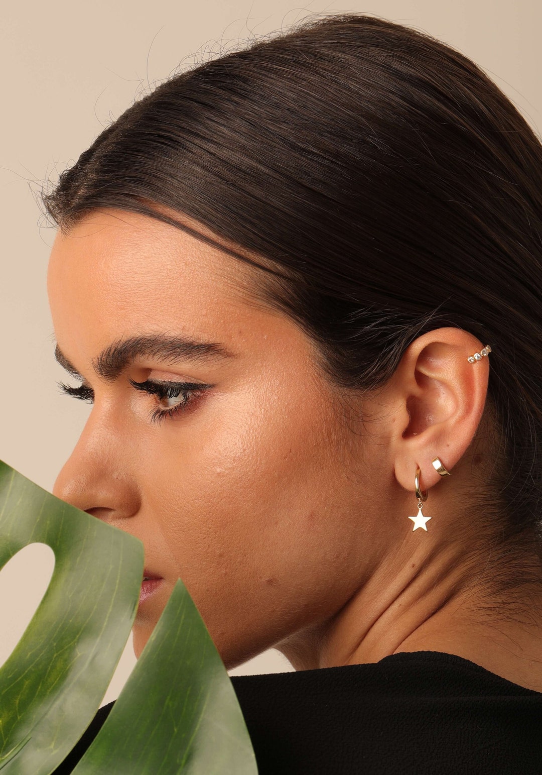 Star Hoops Huggie Hoops Earrings Simple Earring Hoops - Etsy