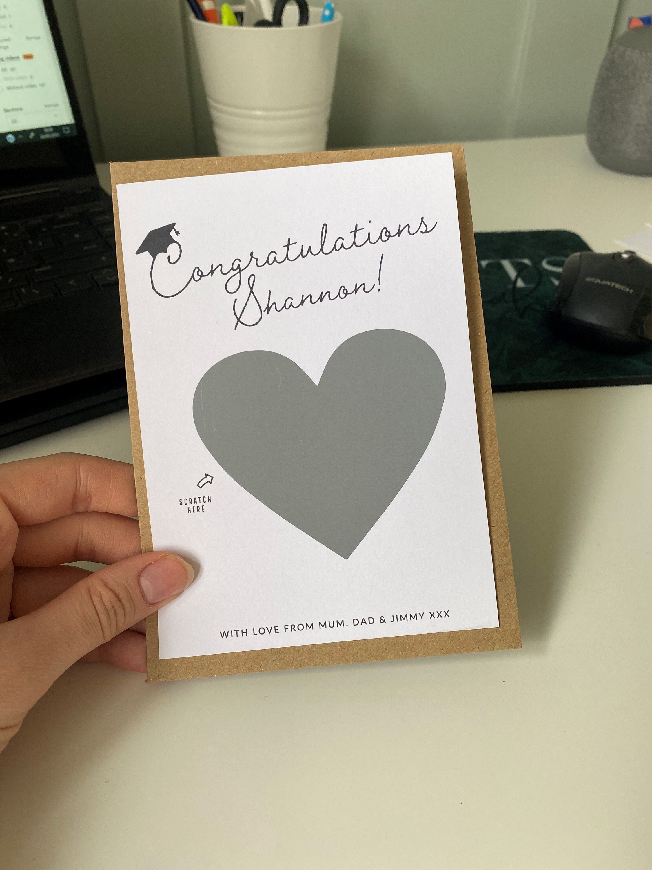 Congratulations graduation gift scratch and reveal card | Etsy